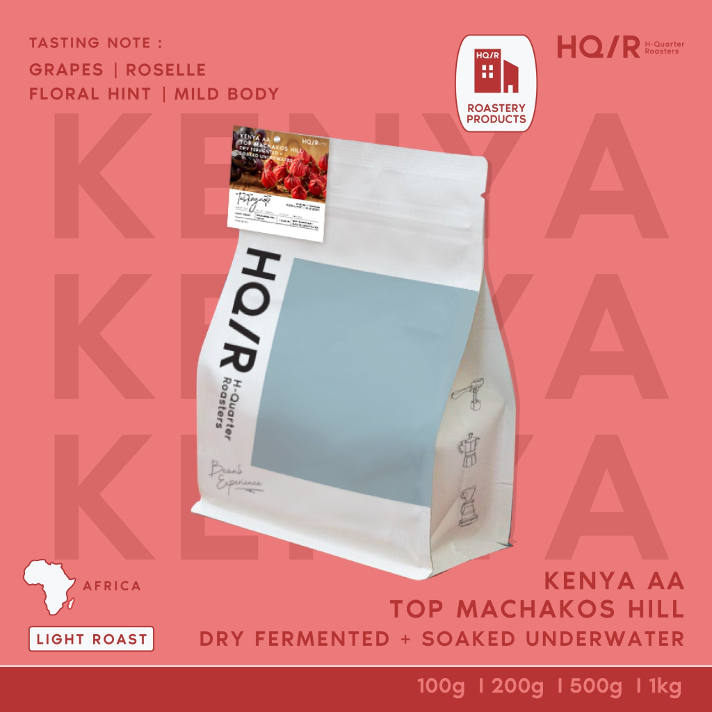 HQ/R เมล็ดกาแฟคั่วอ่อน Kenya AA TOP Machakos Hill Dry Fermented ...