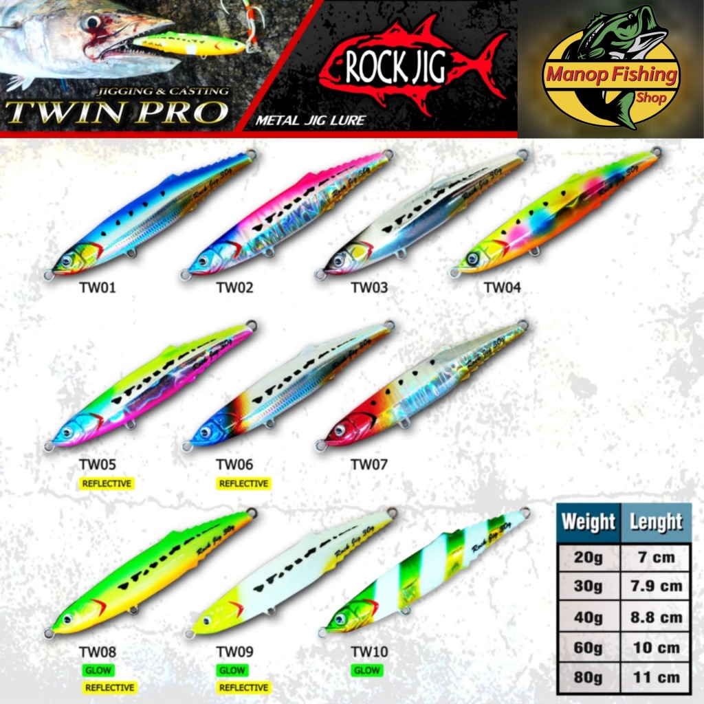 เหยื่อจิ๊ก ROCKJIG รุ่น TwinPro เหยื่อแคสอินทรีย์ สำหรับตกปลาทะเล ขนาด 40g 60g | Shopee Thailand