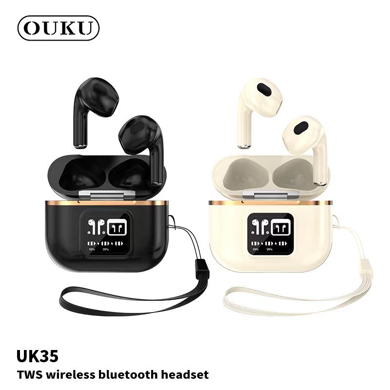 หูฟังบลูทูธ OUKU UK35 หูฟังไร้สาย TWS BT 5.4 มีไมโครโฟน แบตอึด พร้อมจอเคส LED รองรับทุกรุ่น ...