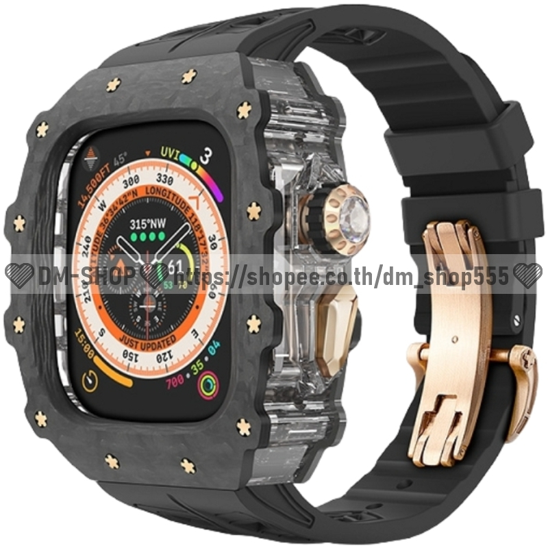 iwatch S10 46 มม. สายนาฬิกาข้อมือยางวิตอน ตัวหุ้มนาฬิกาคาร์บอน iWatch ...