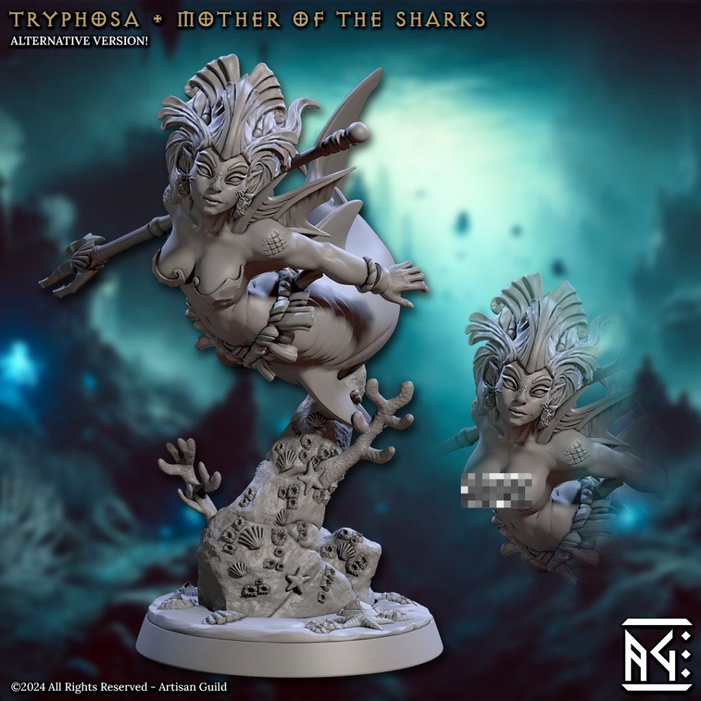 Tryphosa - Mirmidons of the Death-Tide - Humanoid Merfolk / 32mm scale ...