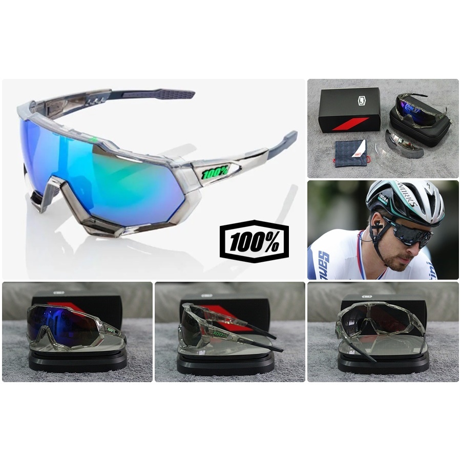 แว่นตาปั่นจักรยาน speedtrap 100% (3 เลนส์) | Shopee Thailand