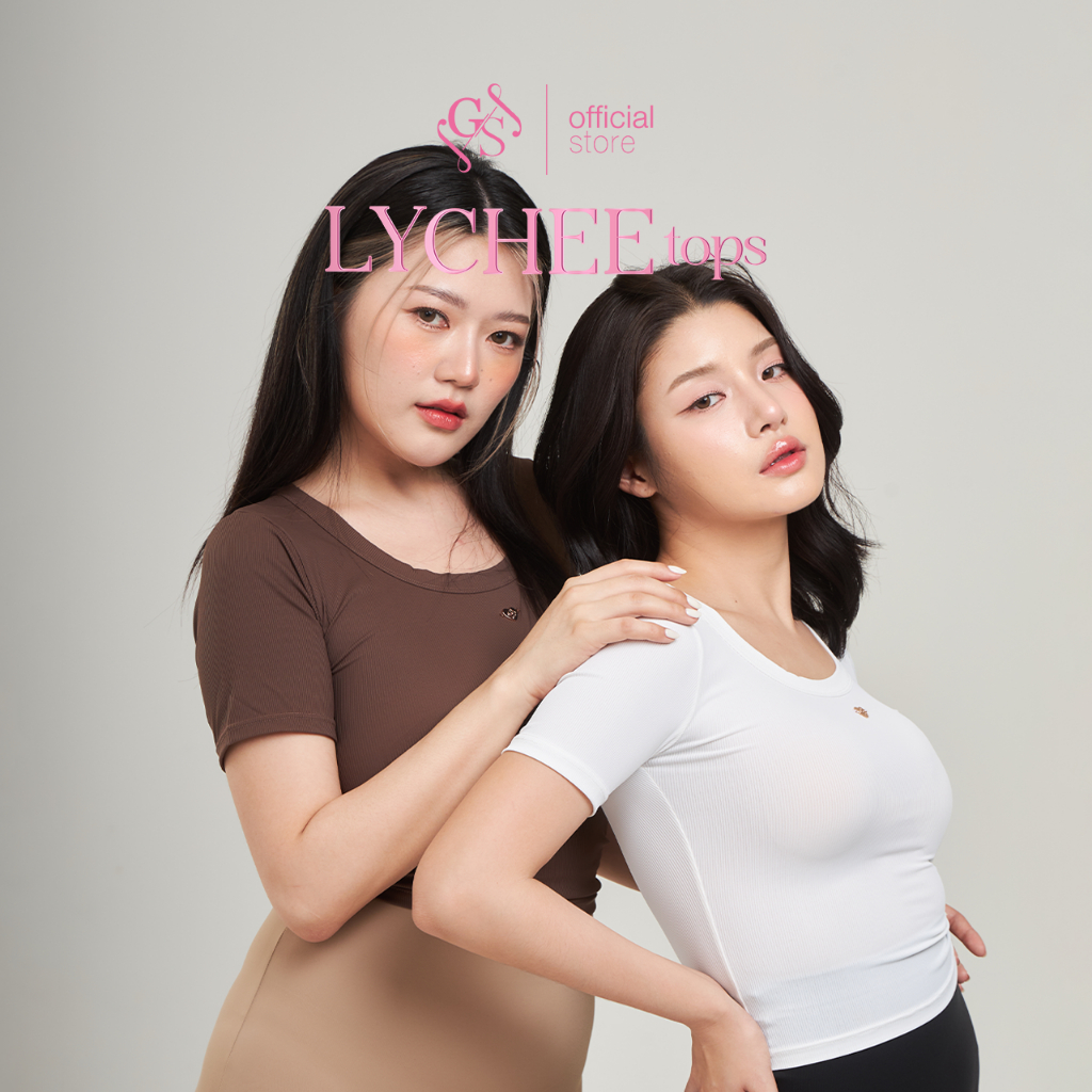 GOSLIM เสื้อยืด เก็บทรง SIMPLE PLAIN รุ่น LYCHEE TOPS สวยเข้ารูป ดีไซน์ ...