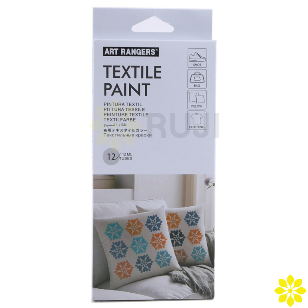 ART RANGERS 12012.A TEXTILE PAINT 12 สี ชุดสีเพ้นท์ผ้า Fabric Paint ...