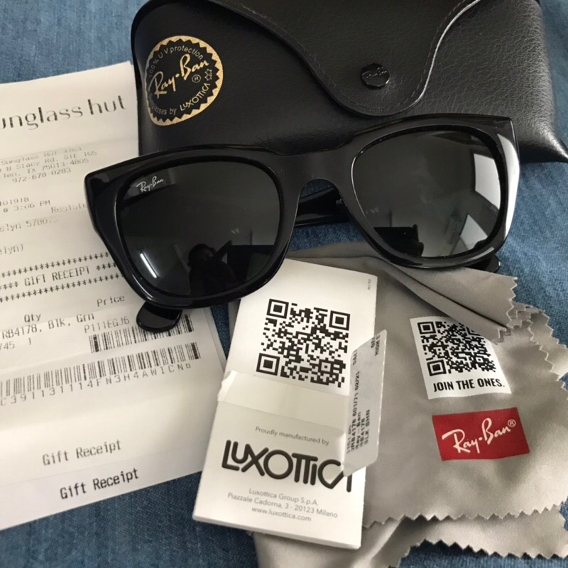 มือสอง ของแท้ Ray-Ban RB4178 สําหรับผู้หญิงสีดํา 52 มม | Shopee Thailand