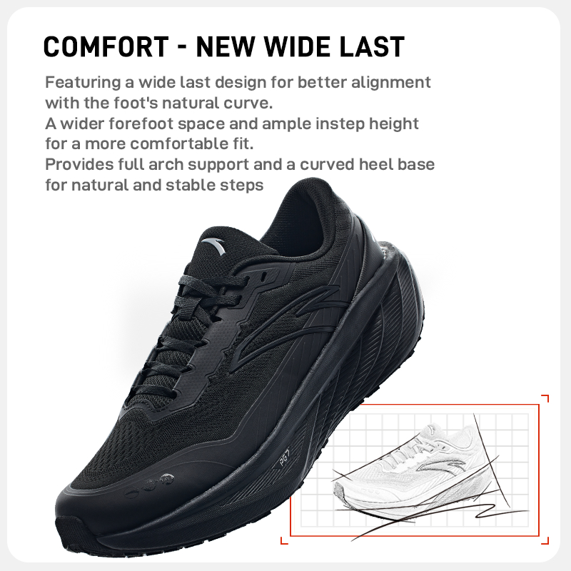 ANTA FLOAT PG7 รองเท้าวิ่งคุชชั่นผู้ชาย 2E Widefoot รองเท้ากีฬา ...