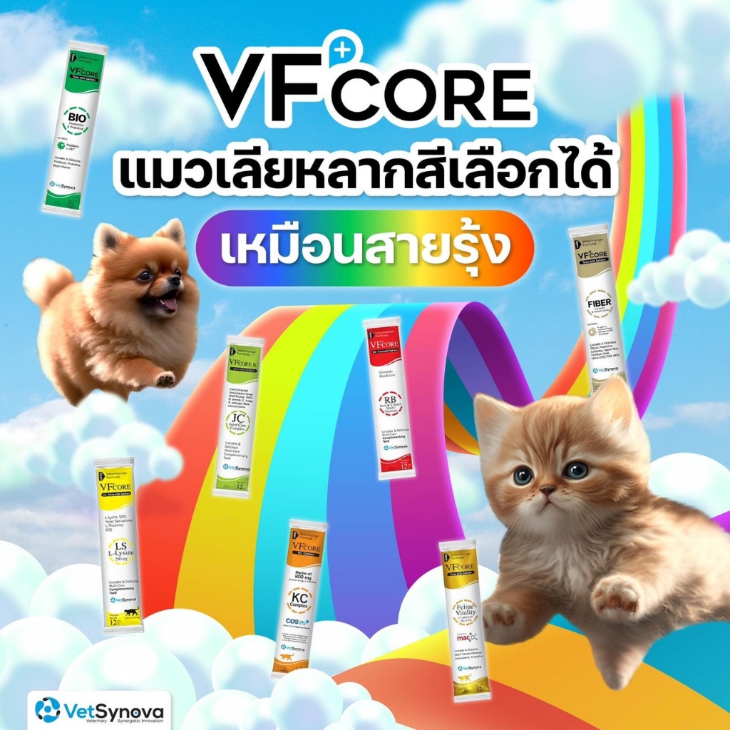 ( 30 ซอง ) VFcore ขนมแมวเลีย อาหารเสริมแมว ไลซีน, บำรุงเลือด, บำรุงข้อต่อ บำรุงร่างกาย ( 30 ซอง ...