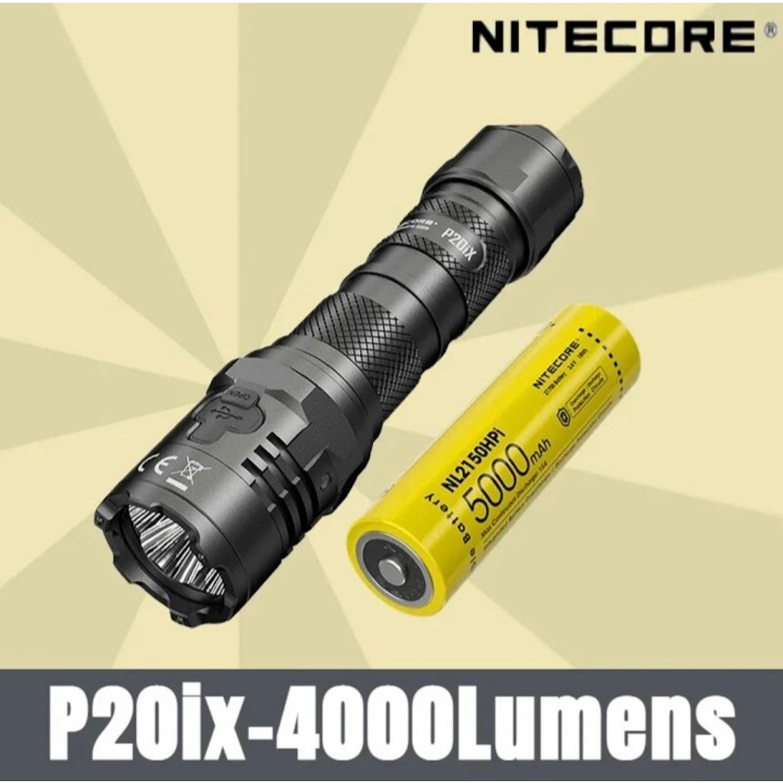 Nitecore P20ix ไฟฉายยุทธวิธี Super Bright 4000 Lumens พร้อม NL2150HPi ...