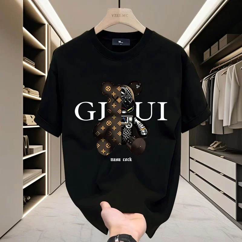 Basi💥 เสื้อยืด oversize unisex สกรีนด้านหน้า ลาย "BEAR GIUI" ผ้าคอตตอน ...