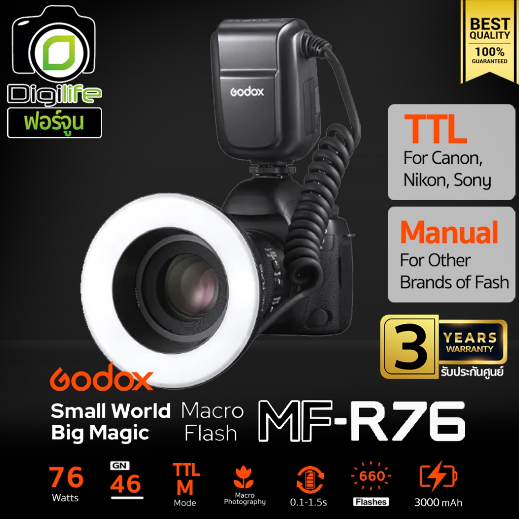 Godox Flash MF-R76 Dental & Macro Ring Flash 76W TTL, Manual - รับประกันศูนย์ Godox Thailand 3ปี ...