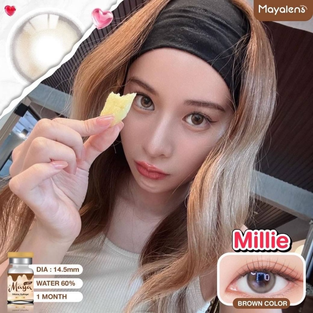 Maya รุ่น Millie คอนแทคเลนส์เกาหลี (ค่าอมน้ำ60%) ขนาด 14.5 Kitty ...