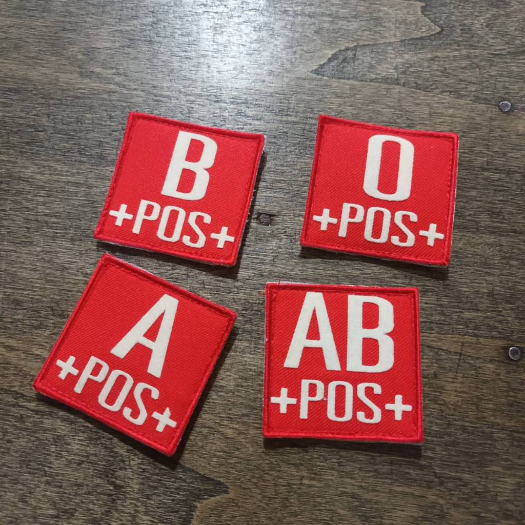 Tec40 VELCRO PATCH BLOOD GROUP A B AB O MODEL2 กรุ๊ปเลือด อาร์ม ...