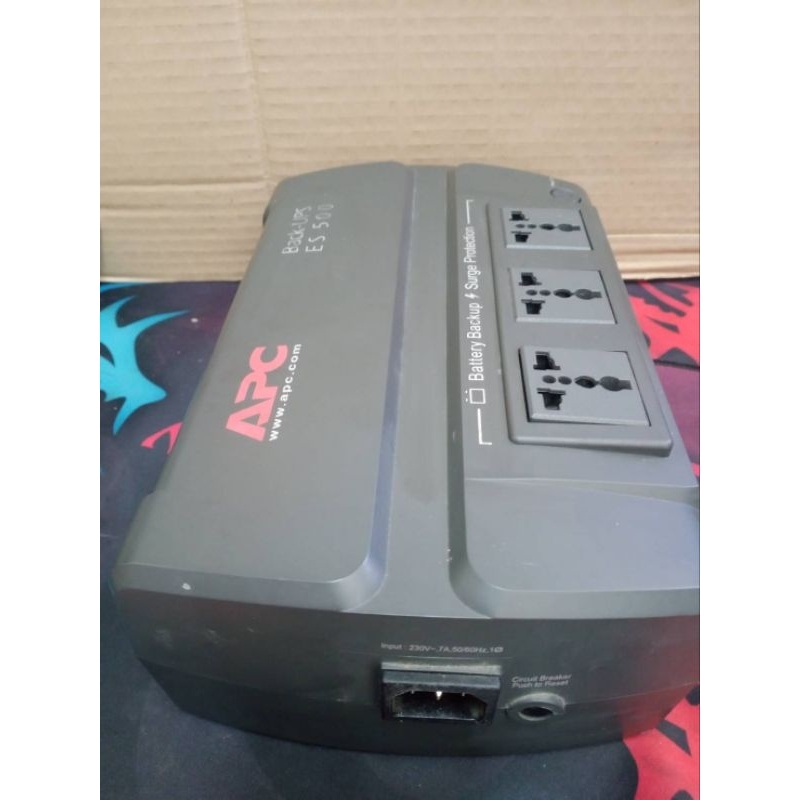 เครื่องสำรองไฟ ups มือสอง apc 500va/300wเครื่องเปล่า ไม่มีเเบต ไม่มีสาย ...