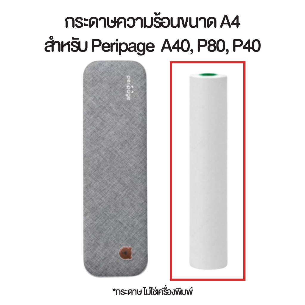 A4 Rolled Thermal Paper / กระดาษความร้อนขนาด A4 แบบม้วน ใช้กับ Peripage ...