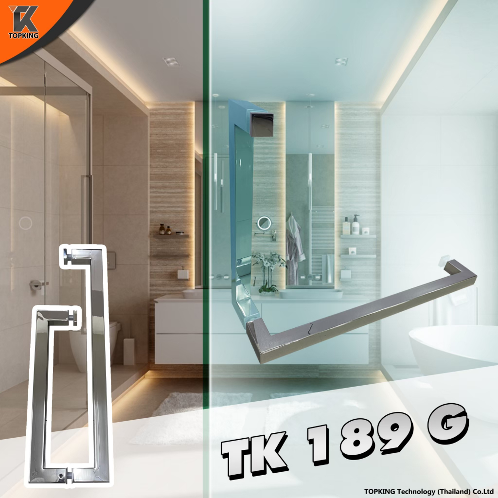 มือจับประตูกระจก Stainless Steel 304 ประตู มือจับห้องน้ำ ประตู ...