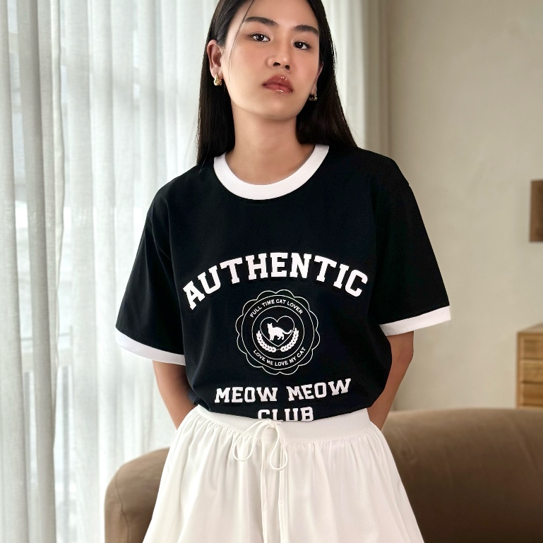 เสื้อยืดพิมพ์ลาย MEOW MEOW CLUB + สติ๊กเกอร์ MEOW MEOW CLUB | Shopee ...
