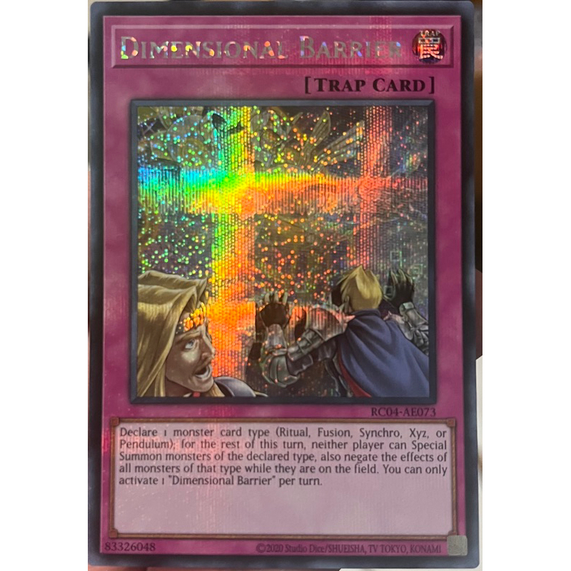 Yugioh Asia-Eng [RC04-AE073] Dimensional Barrier (Secret Rare) การ์ดเกมยูกิแท้ถูกลิขสิทธิ์ ...