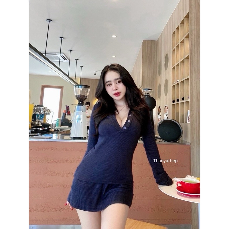 Phapassz - เซท2ชิ้นเสื้อแขนยาวตัวปัง ตัวยาวทรงสวยเข้ารูป มาพร้อมกระโปรงทรงสุดฮิต Thanyathep ...