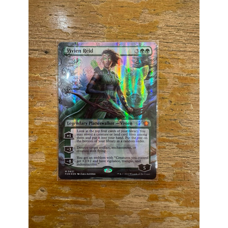 MTG Foundations Variants Foil: Vivien Reid (0421 - Borderless Mana Foil) | Shopee Thailand