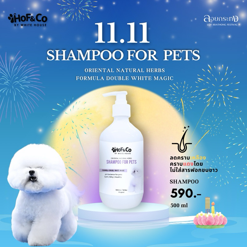 HOF Formula double white magic Shampoo for pets แชมพูขนขาวสำหรับ บิชอง ...