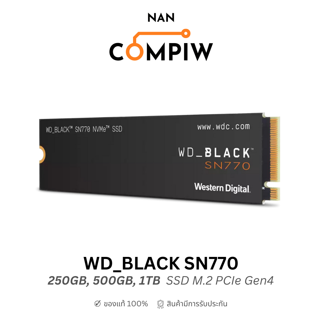 WD_BLACK SN770 250GB, 500GB, 1TB SSD M.2 2280 PCIe Gen4 x4 NVMe (WD ...