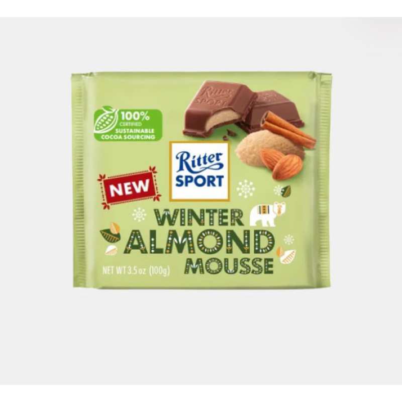 Ritter Sport Winter Almond Mousse ริตเทอร์สปอร์ตอัลมอนด์มูส 100 กรัม ...