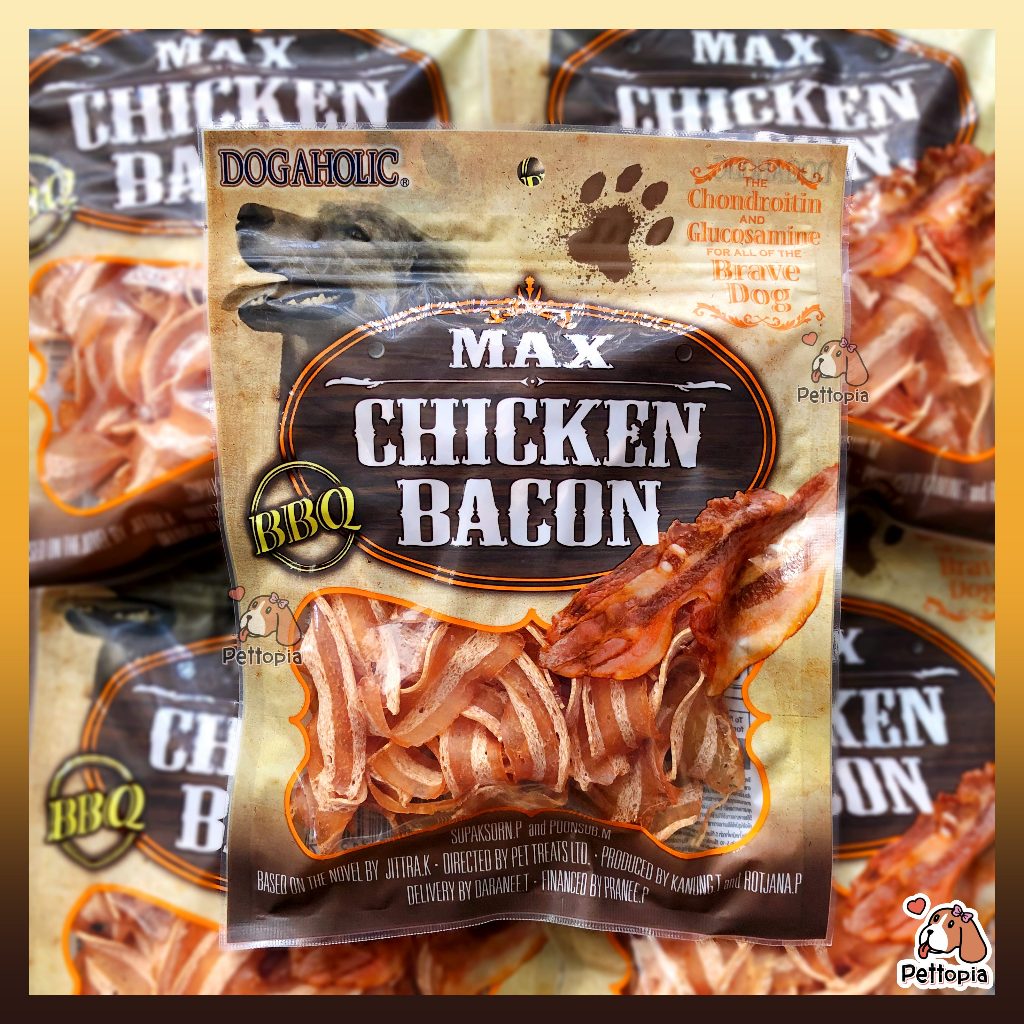 ขนมสุนัข Max chicken bacon 120 g. รส BBQ ขนมหมา ของว่างสำหรับสุนัข ...