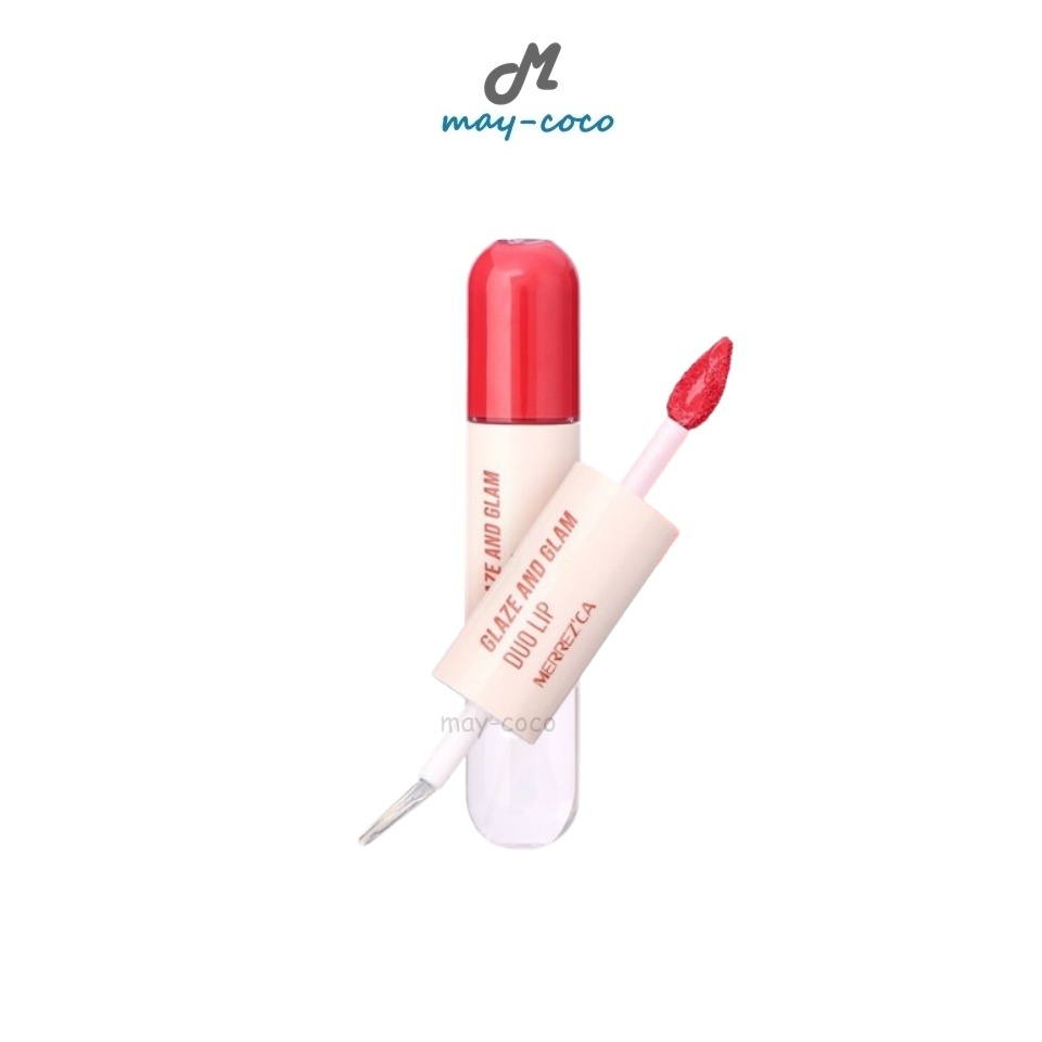 ถูก/แท้/มีไลฟ์ ลิป Merrezca Glaze&Glam Duo Lip ลิปดูโอ้ เนื้อแมทท์ ...