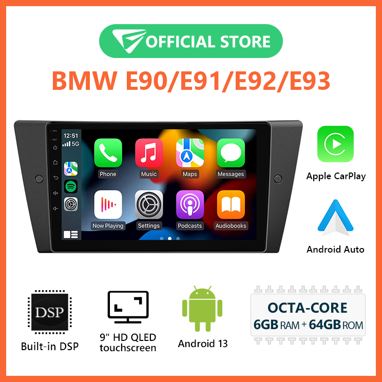 เครื่องเล่นรถยนต์ Eonon BMW E90 E91 E92 E93 Android 13 พร้อม Apple CarPlay และ Android Auto QLED ...