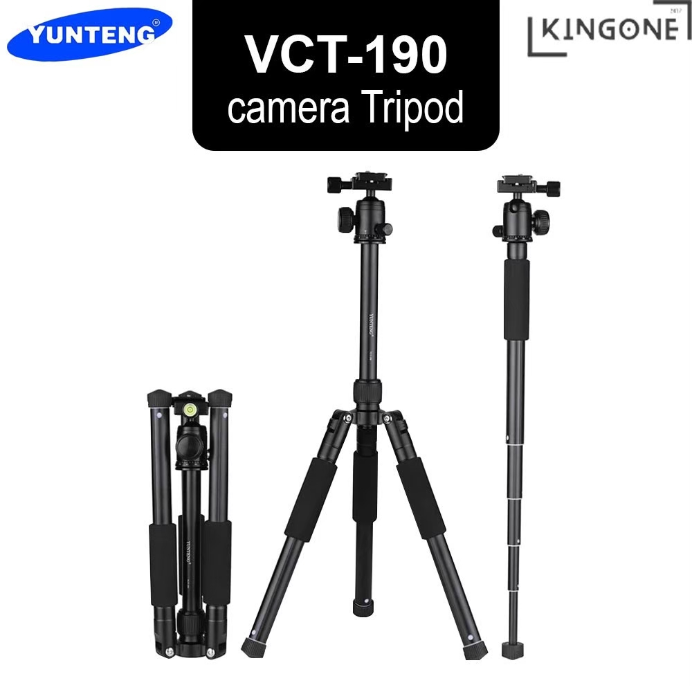 YUNTENG CAMERA TRIPOD VCT-190 อลูมิเนียมขาตั้งกล้อง Monopod กับหัวบอล ...