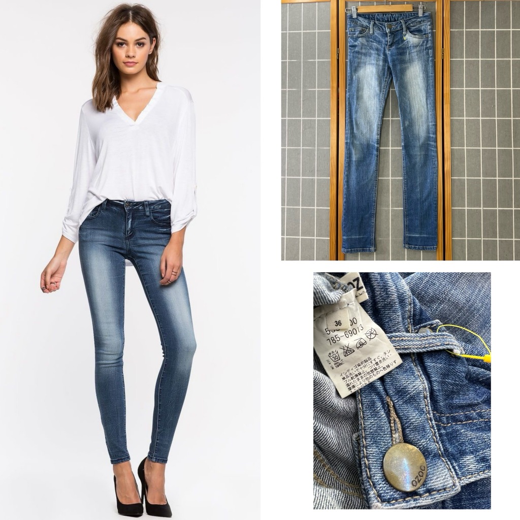 (D839) Ozoc ไซส์ 36 กางเกงยีนส์ยืดหยุ่นได้นิดหน่อยสภาพสวยเอว 28 เป้า 8 สะโพก 34 ถึง 36 ความยาว ...