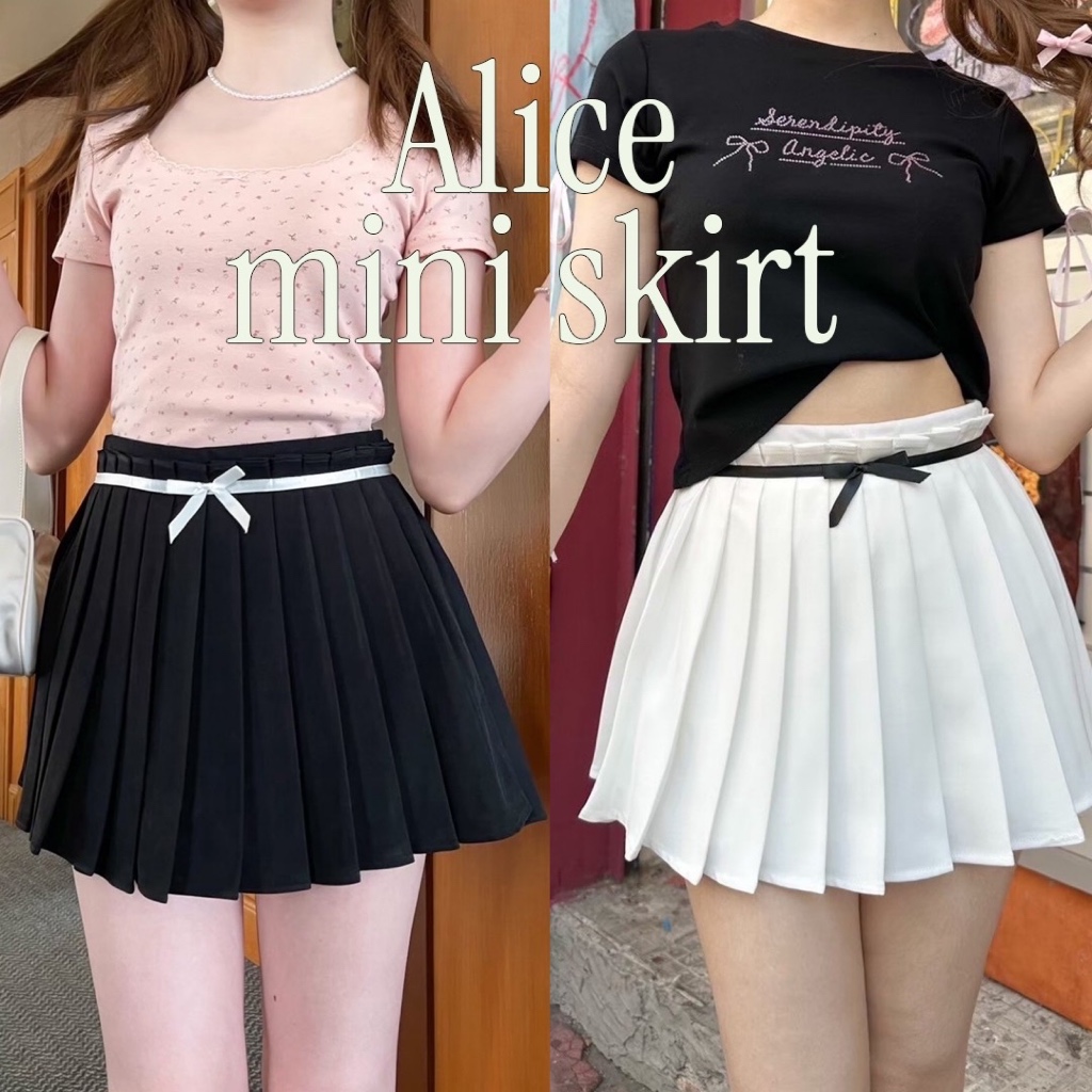 Choosedress A0543 Alice Mini Skirt กระโปรงพลีทสั้น แต่งขอบริบบิ้น ...