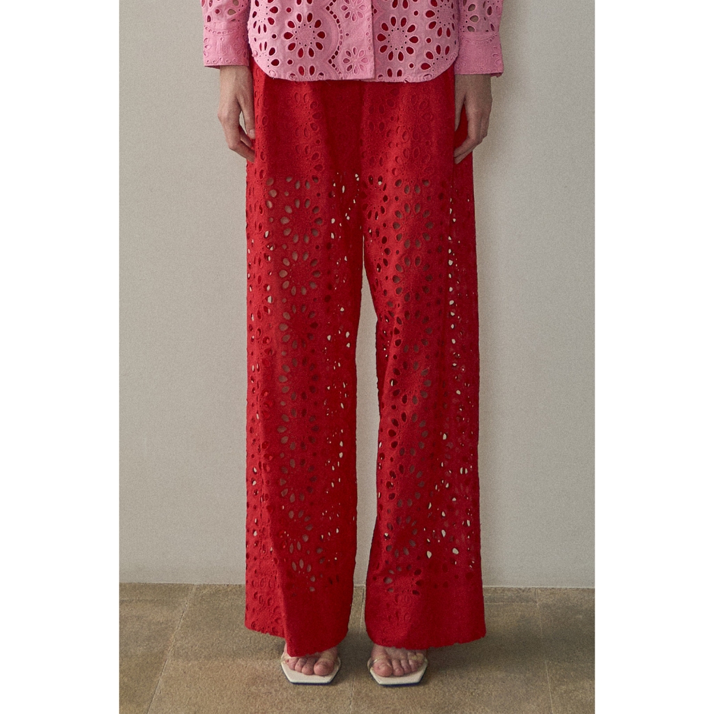 ( สินค้าใหม่) NEW !! Perana กางเกงลูกไม้ - MARY PANTS (สีแดง RED ...