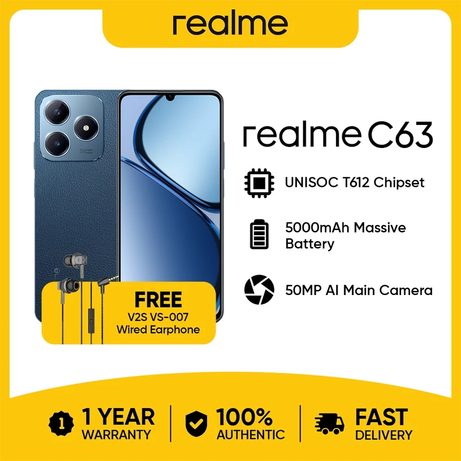 Realme C63 (8+128GB) | จอ 6.74" | แบต 5,000mAh | รองรับชาร์จไว 45W | ประกันศูนย์ 1 ปี | Shopee ...