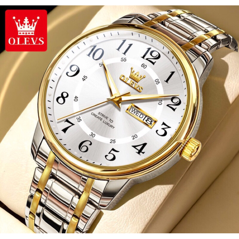 OLEVS 2024นาฬิกาควอตซ์นาฬิกาสำหรับผู้ชายแท้ใหม่ดิจิตอลกันน้ำ | Shopee Thailand