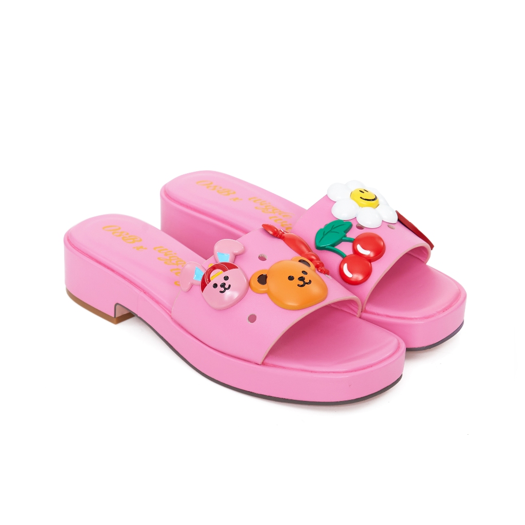 O&B รองเท้าหนังแพะส้น 1.5 นิ้ว รุ่น MIYO SMILE PLATFORM SANDALS IN ...