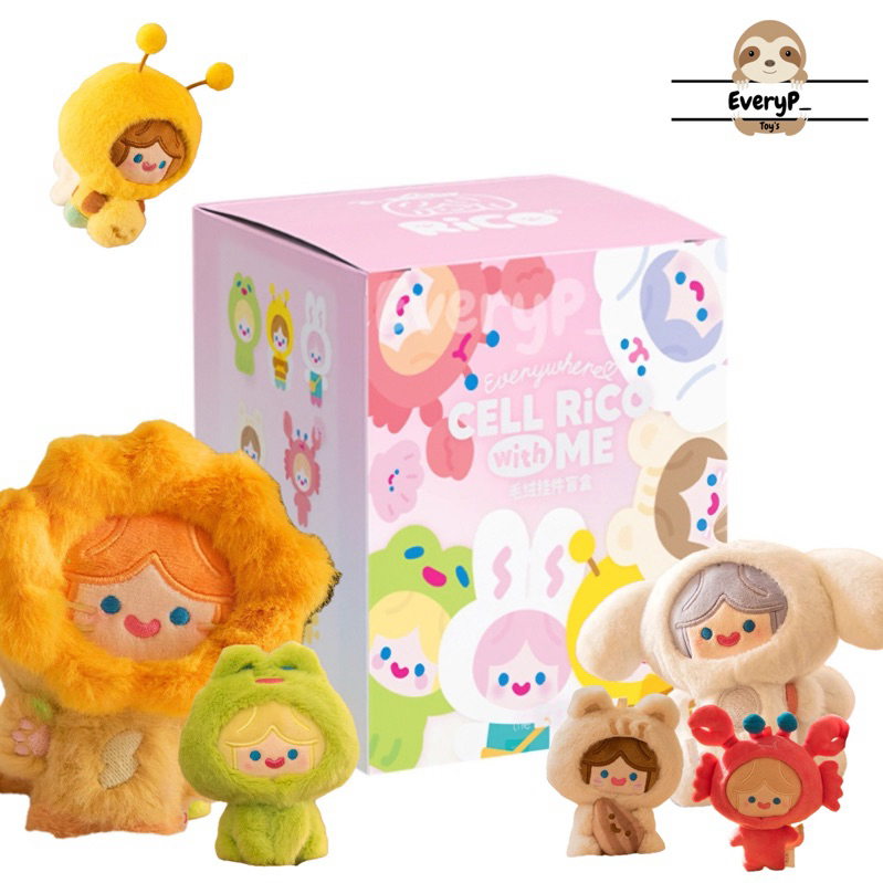 (Live/วีดิโอลด100฿) กล่องสุ่มพวงกุญแจ 🦀CELL RiCO Happy Fluffy Series ...