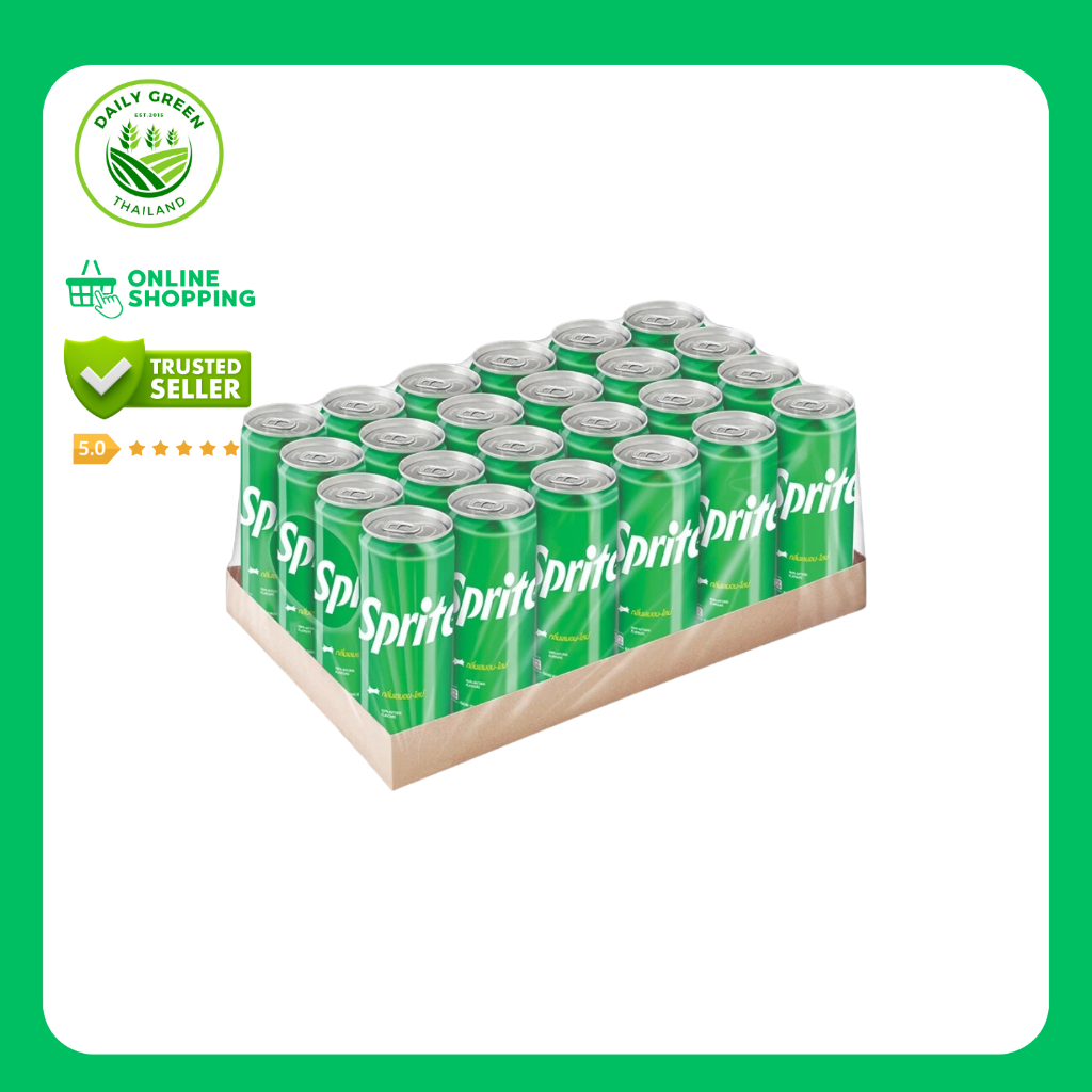 สไปรท์ น้ำอัดลม 325 มล. 24 กระป๋อง Sprite Soft Drink Original 325ml ...