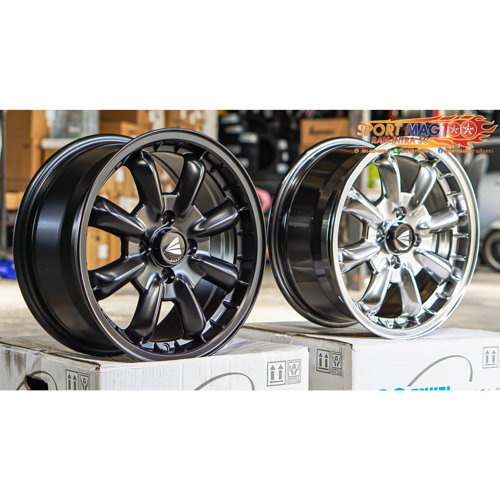 ล้อแม็กใหม่แท้ Enkei Compe 4รู100 ET38 ไฮเปอร์โคม,ดำด้าน 7-15นิ้ว (ราคา ...