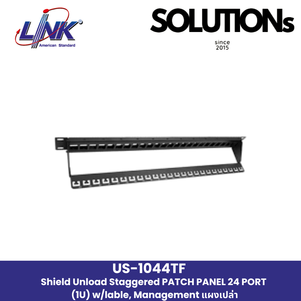LINK US-3002SA Shield Unload Staggered PATCH PANEL 24 PORT (1U) w/lable ...
