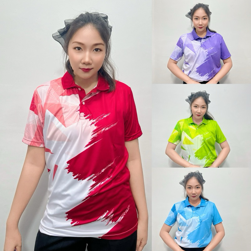 🌈เสื้อคอปก โปโล งานพิมพ์ลาย Polo-05 มี 8 สี ใส่ได้ทั้งชายและหญิง ...
