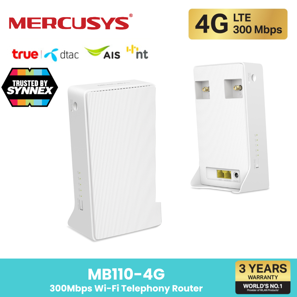 MERCUSYS เราเตอร์ใส่ซิม 4G LTE MB110-4G 300 Mbps WIRELESS N 4G LTE ...