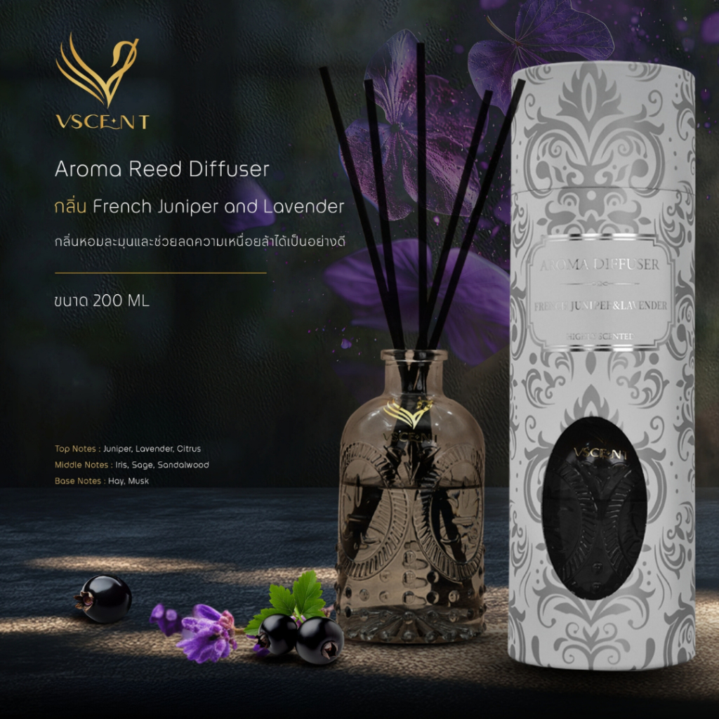 ก้านไม้หอมกระจายกลิ่น Vscent Aroma Diffuser [French Juniper and ...