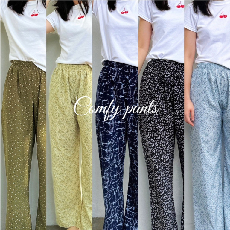 KEBE x FALOMI กางเกงขายาวเอวสูง ผ้าพริ้วทิ้งตัว ทรงสวย พรางหุ่น ยับยาก ...