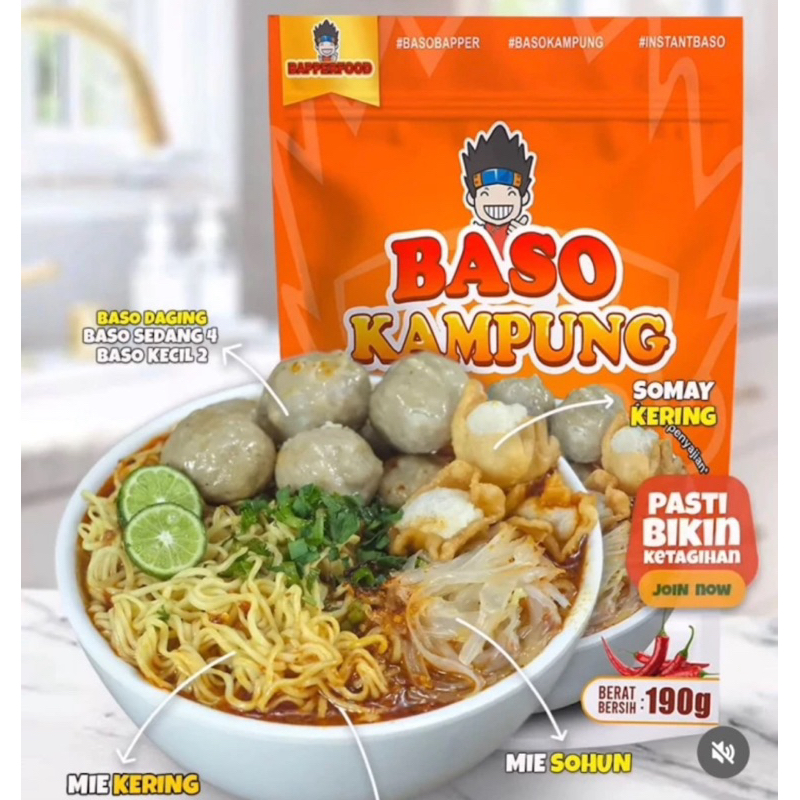 Indonesia Baso Kampung Bapper 190 gram / Bapper Village Meatballs ...