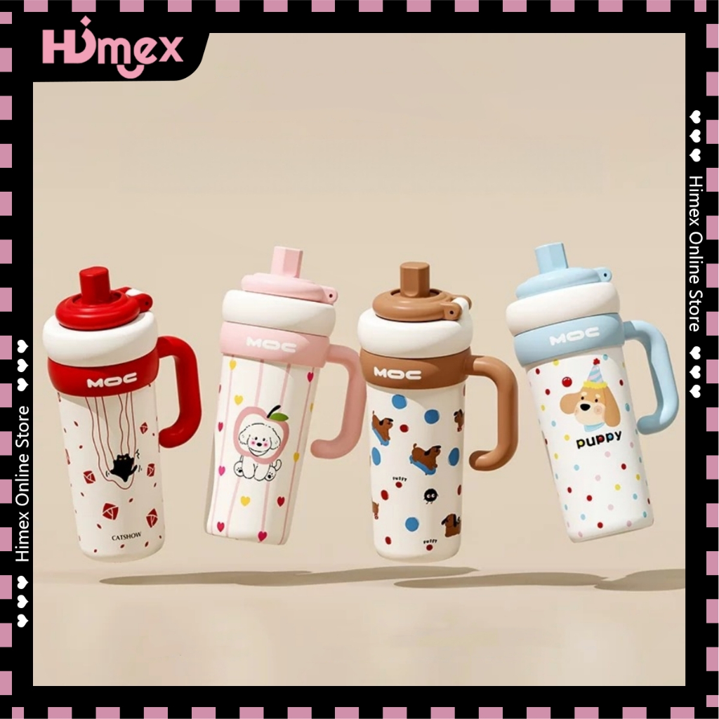 Himex ขวดน้ำเก็บความเย็น สแตนเลส316 แก้วเก็บความเย็น น่ารัก เกาหลี 750ml แก้วกาแฟเย็นสวยๆ พร้อม ...