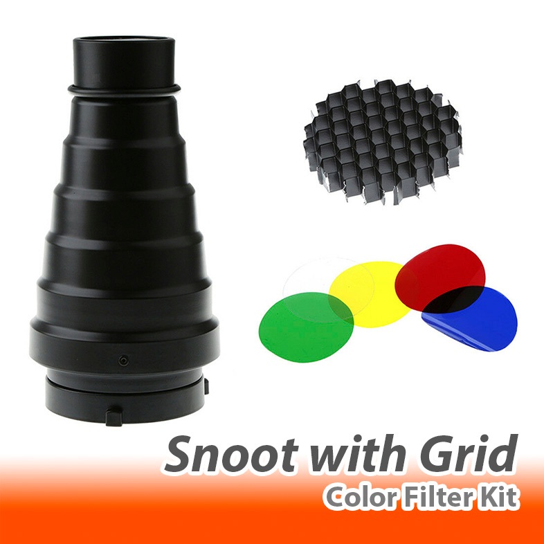 Snoot with Grid Color Filter Kit สนูทบังคับทิศทางแสงไฟสตูดิโอ เมาท์ ...