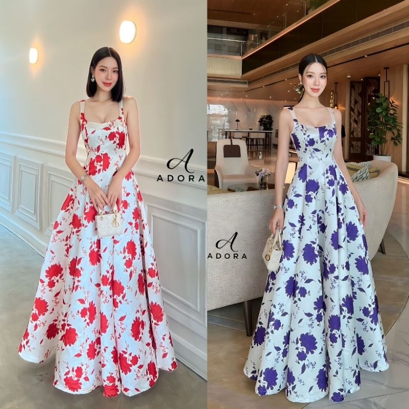 Adora แม็กซี่เดรสยาวพิมพ์ลายดอกไม้ | Shopee Thailand