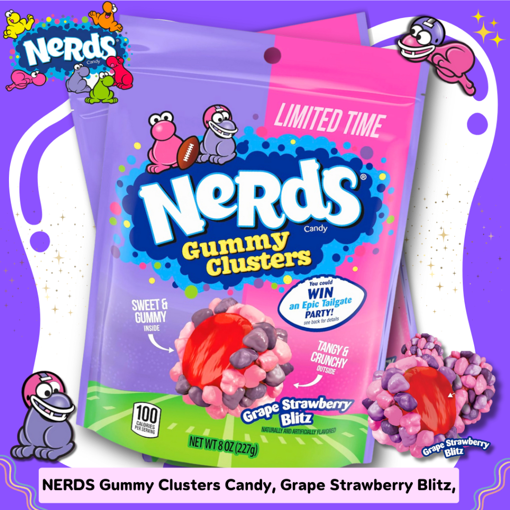นำเข้า 🇺🇸 เพิ่มความสนุกด้วยNERDS Gummy Clusters Candy รส Grape ...