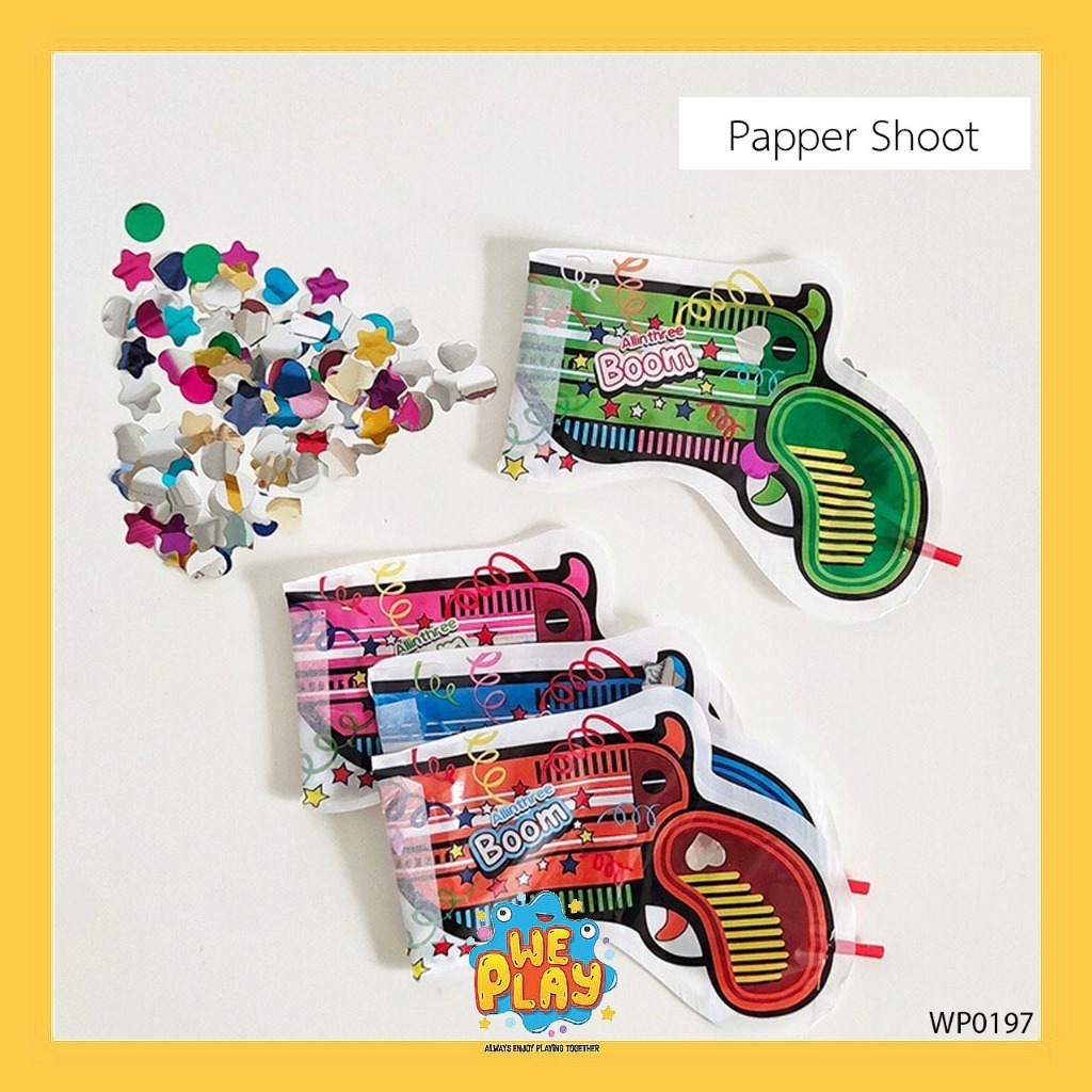 WE PLAY พร้อมส่ง Paper shoot / Party popper 1 กล่อง พลุกระดาษ ปืนยิงพลุ ...